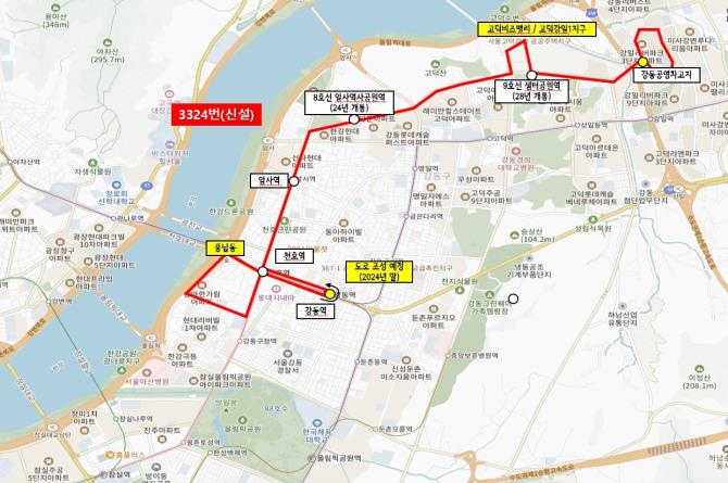 송파구 풍납동에 8월부터 3324 버스 노선 신설 | 서울특별시 미디어재단 TBS